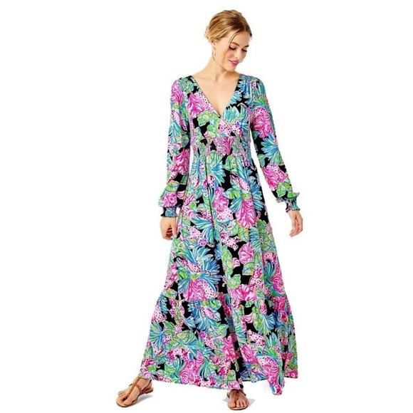 Lilly Pulitzer | Dresses | Lilly Pulitzer Mistral Maxi Dress Onyx ...